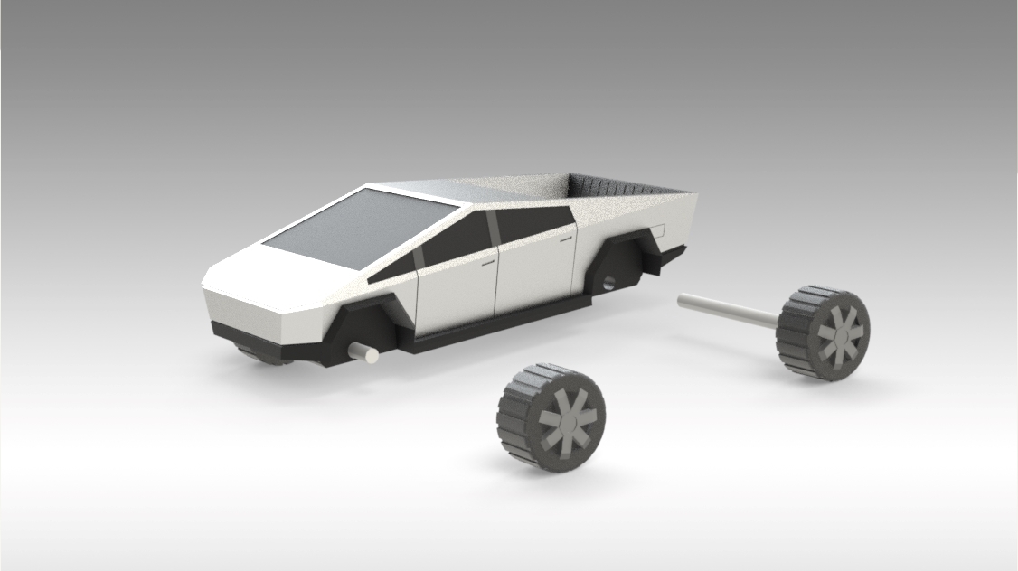 Free STL file TESLA Cybertruck 3D PRINTED MODEL - SPINNING WHEELS 🚚 ...