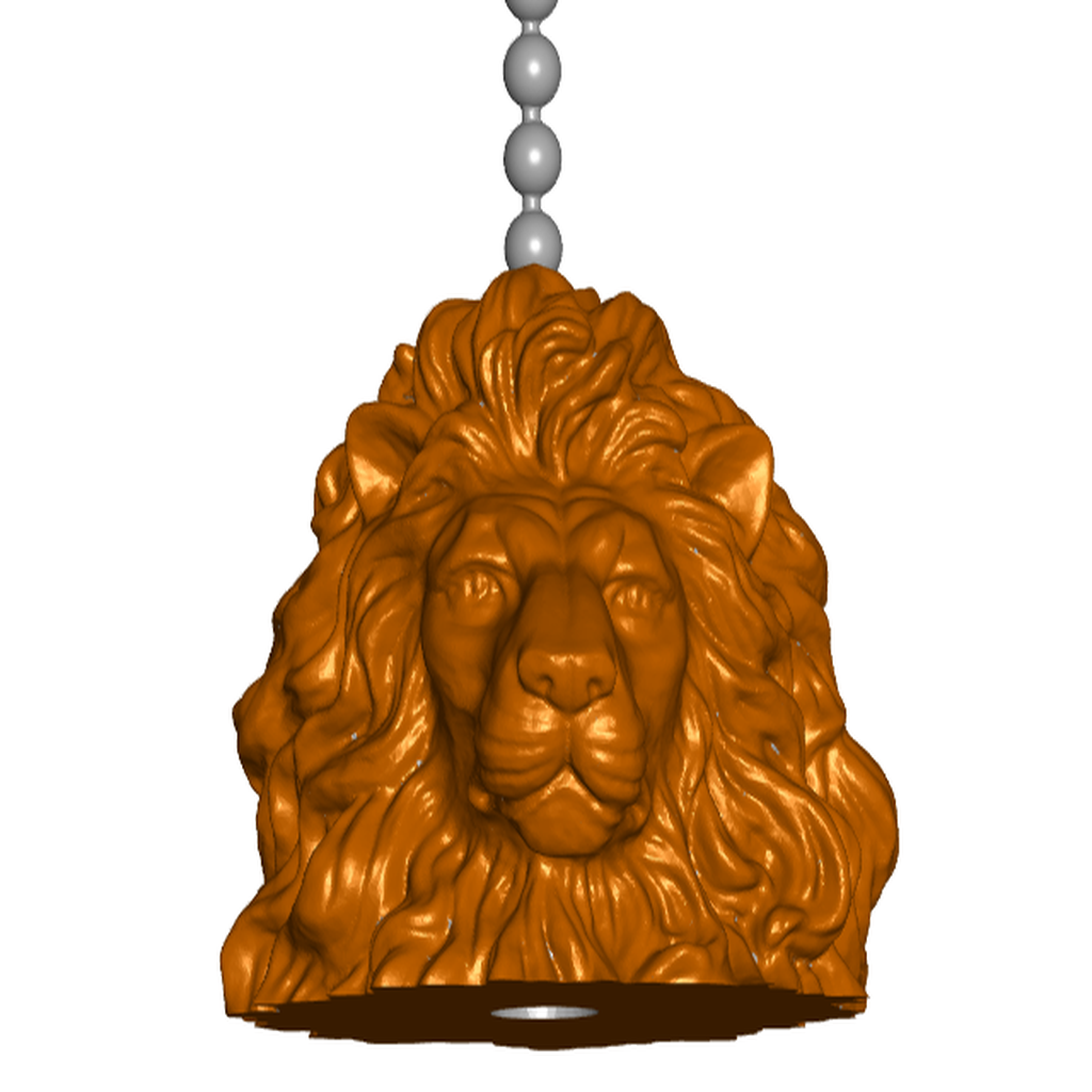Free STL file Lion Pull Ball Chain, Keychain Knob | Handle | Fob ...