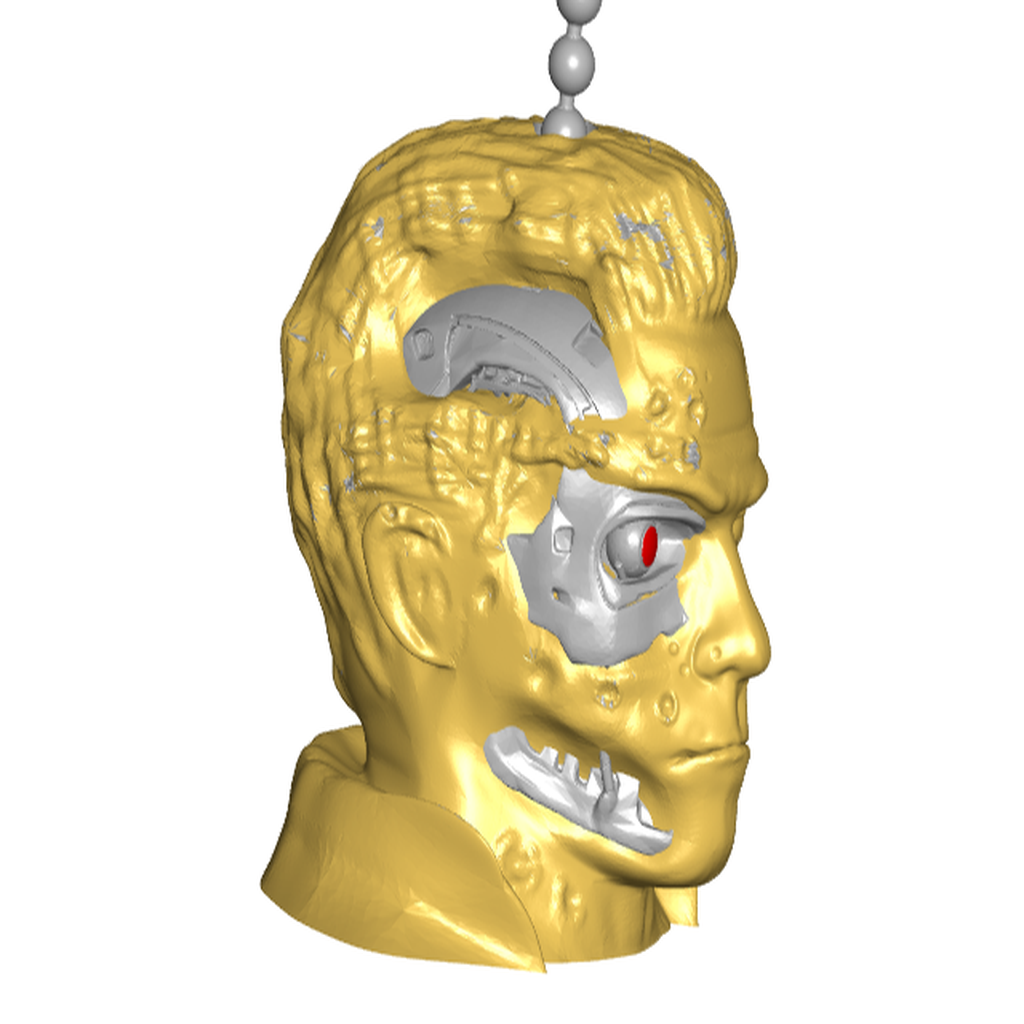Free STL file T800 Damaged Terminator Pull Ball Chain, Keychain Knob ...