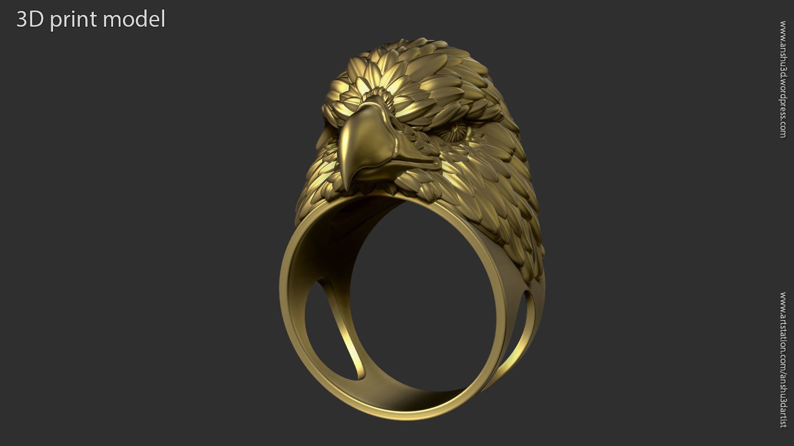 Download STL file Eagle vol2 ring • 3D printer model ・ Cults