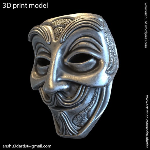 Download STL files Face mask vol1 Pendant ・ Cults