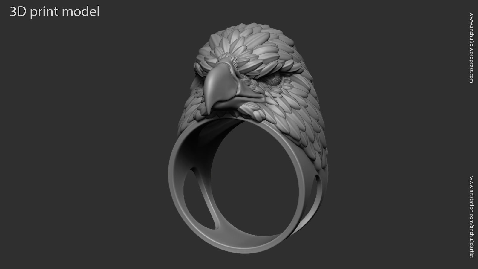 Download STL file Eagle vol2 ring • 3D printer model ・ Cults