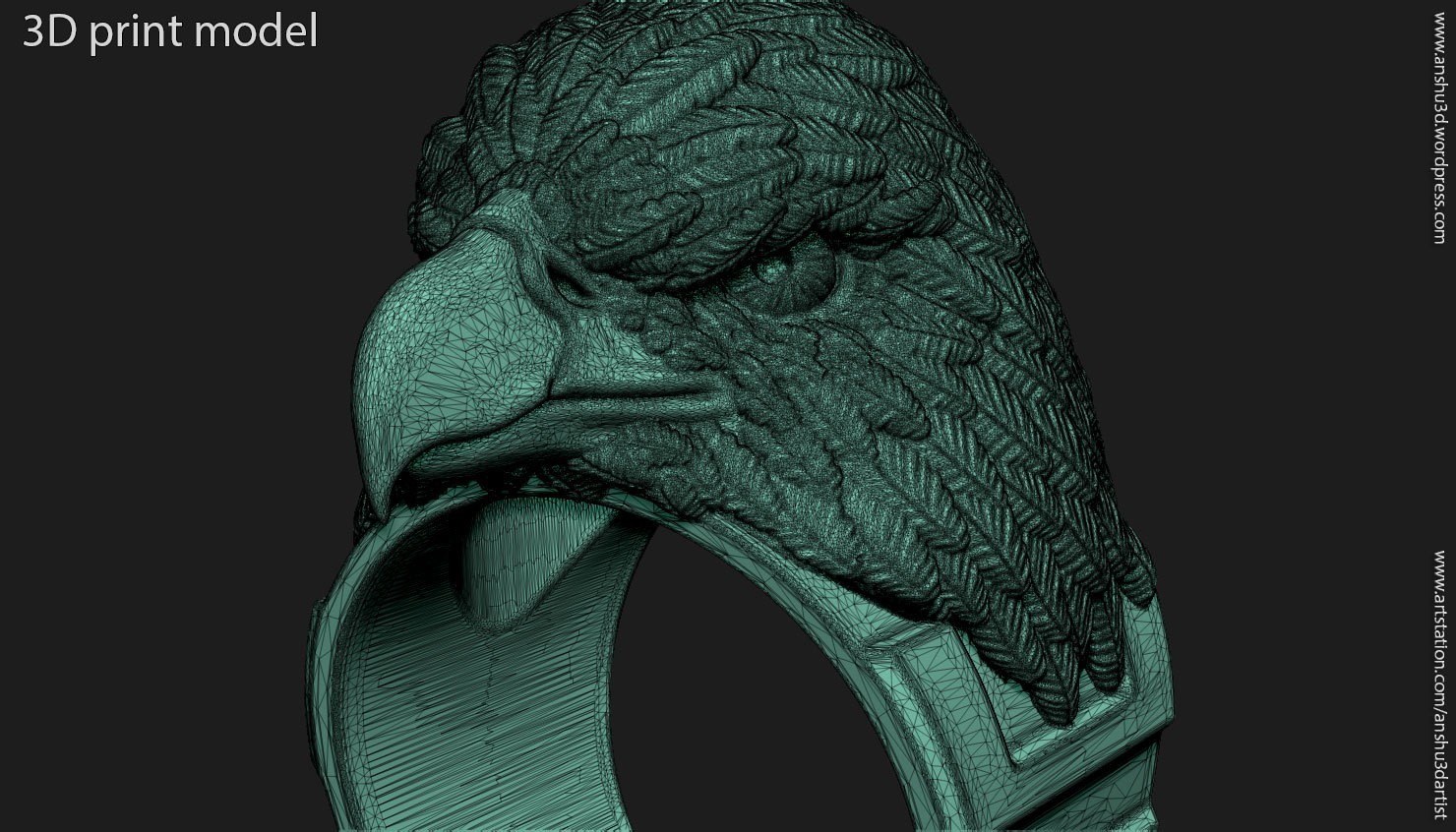 Download STL file Eagle vol1 ring • 3D print model ・ Cults