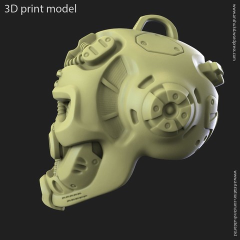 Download 3D printing designs Robotic skull vol1 pendant ・ Cults