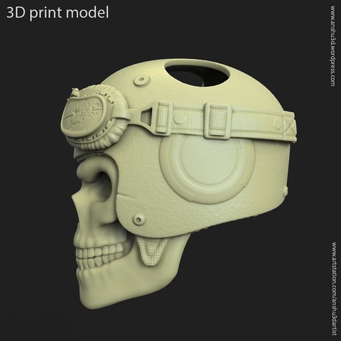 Download 3D printer designs Biker helmet skull vol3 pendant ・ Cults