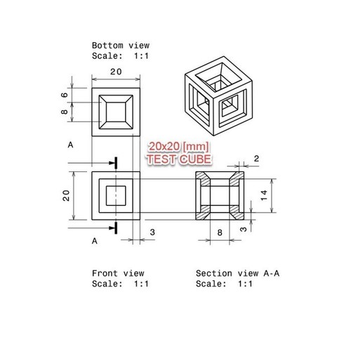 Download free STL Test calibration cube 20x20x20 mm ・ Cults