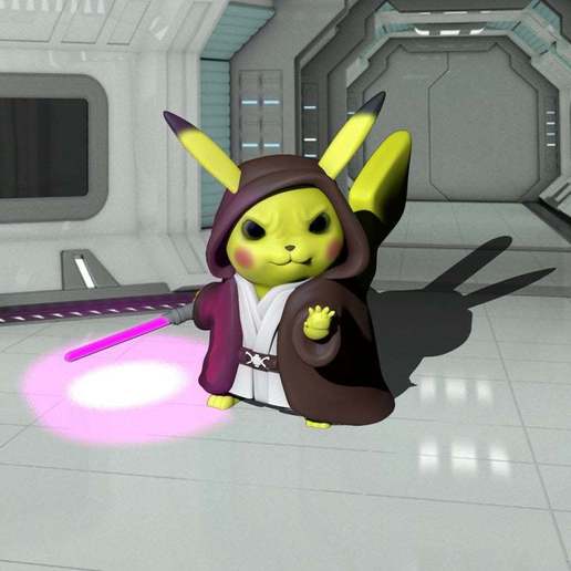 Download free STL file Jedi Pikachu • 3D printer model ・ Cults