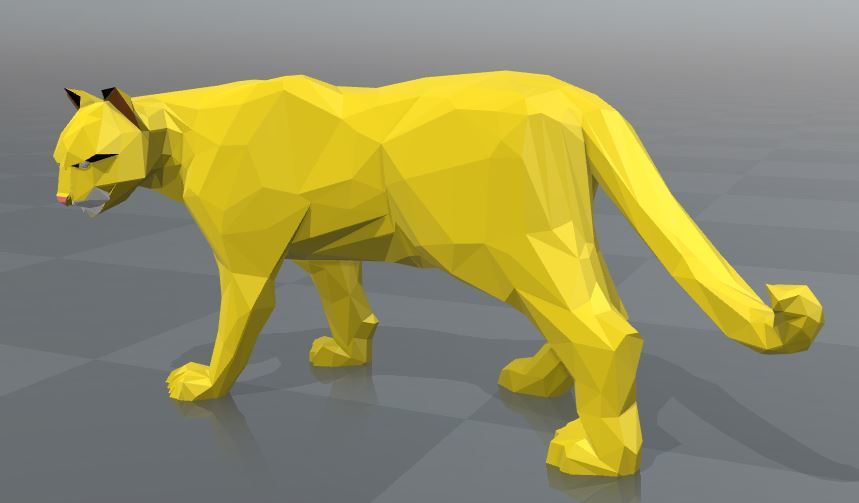 Archivo STL Puma - low poly (Cougar)・Diseño de impresora 3D para ...