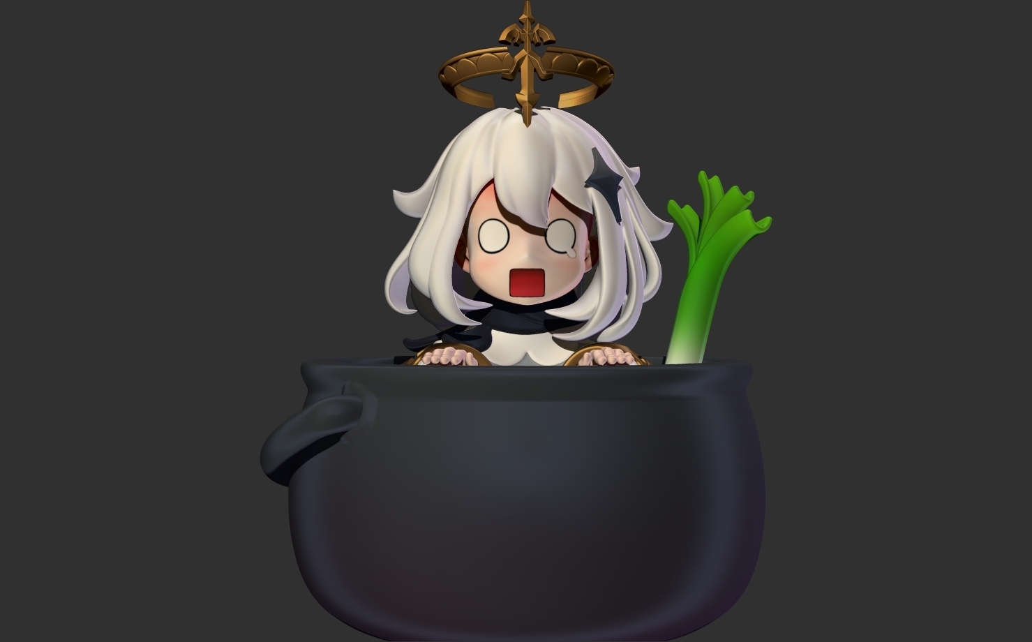 3D file Paimon in the pot - Genshin Impact Fanart・3D print design to ...