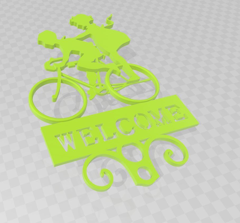 Файл STL model plate welcome・Модель для загрузки и 3D-печати・Cults
