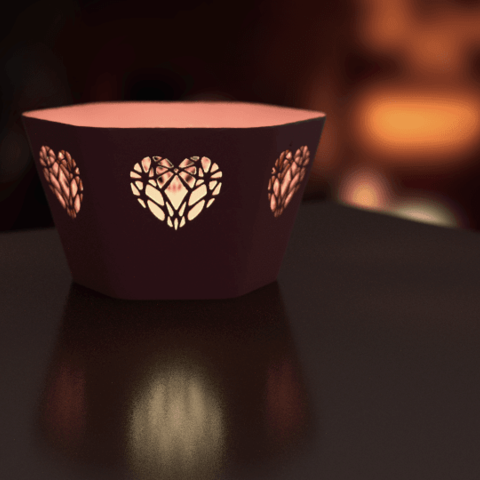 Download free STL file Valentine's day heart shaped candle holder • 3D ...