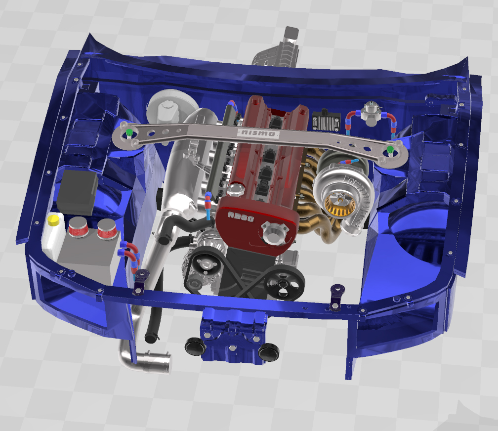 STL-Datei Nissan RB26 RB30 HKS Single Turbo 1/24 👽・3D-druckbares Modell ...