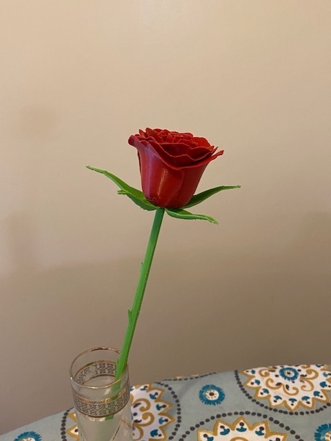 Free STL file Rose, stem and Sepals - Rose, tige et sépales - Rosa ...