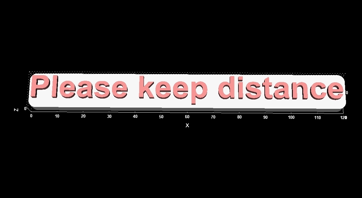 Free STL file Please keep distance text/stencil/ sign・3D printer design ...