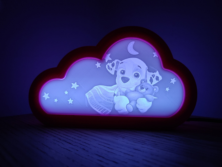 Free STL file Puppy Lithophane for Cloudy little night light・3D ...