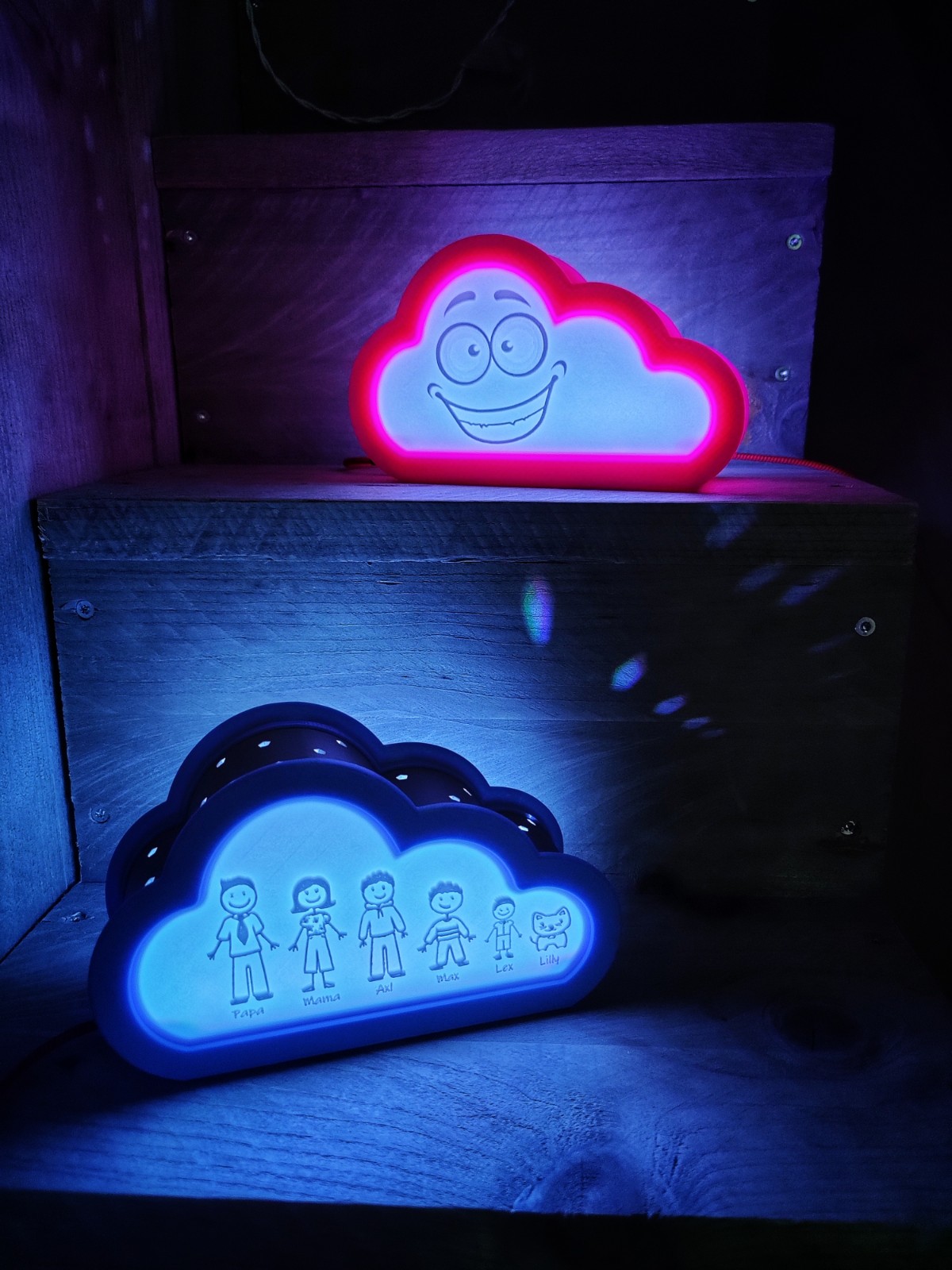 STL file Cloudy night light with two sides Lithophane ⛅・Model to ...