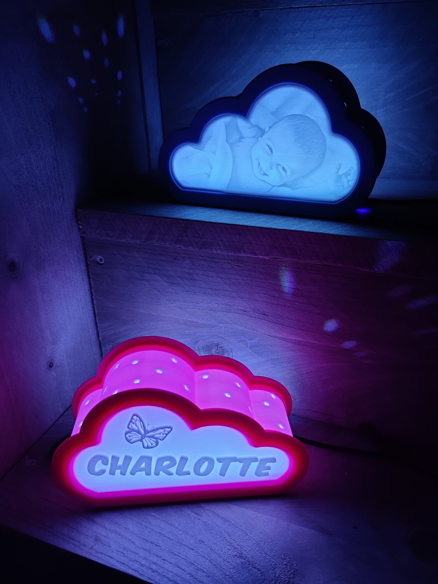 STL file Cloudy night light with two sides Lithophane ⛅・Model to ...