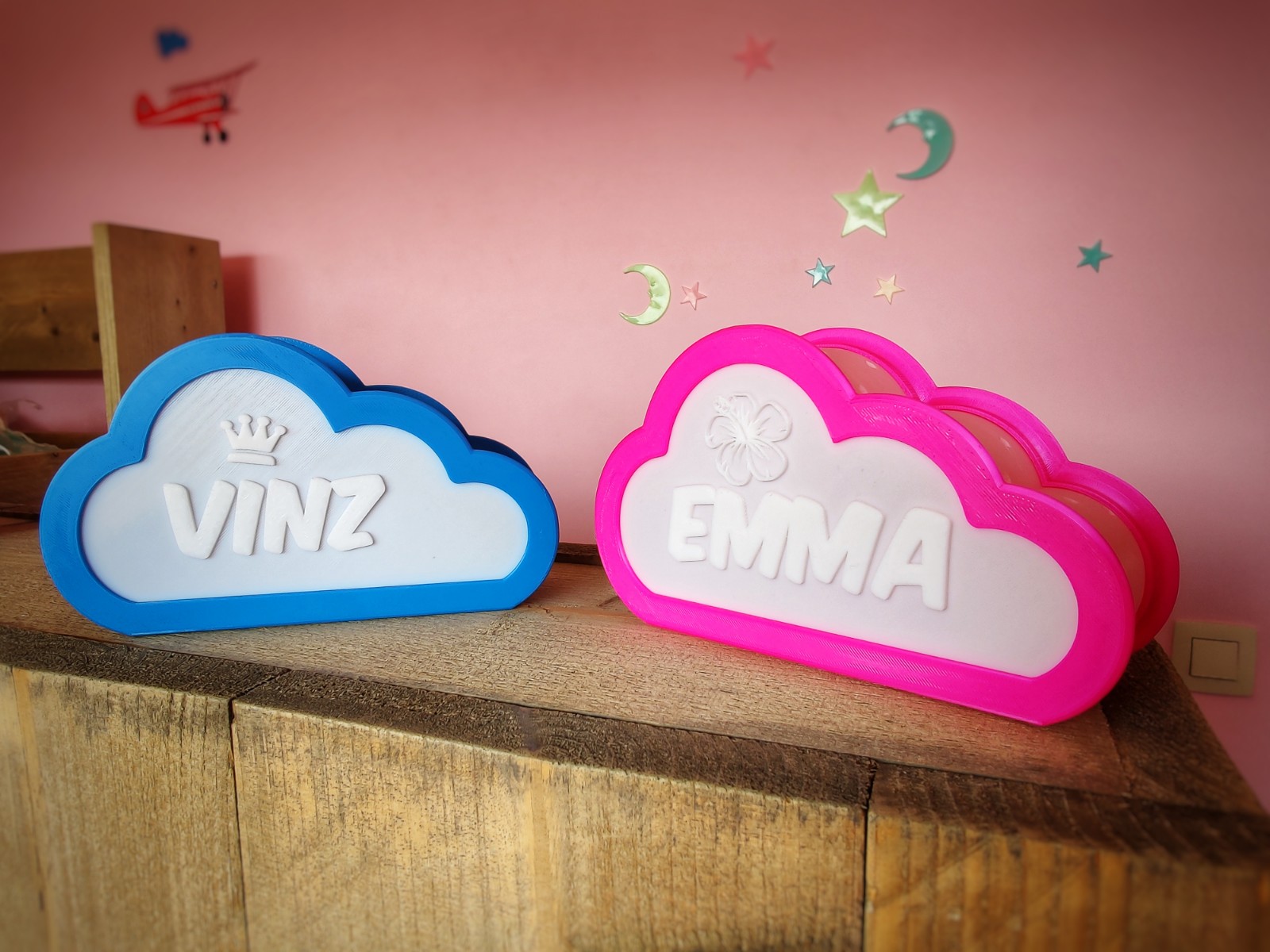 STL file Cloudy night light with two sides Lithophane ⛅・Model to ...