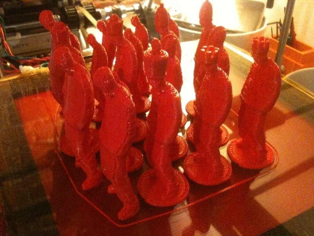 Télécharger fichier STL gratuit Gangsta Chess Set as one build plate ...