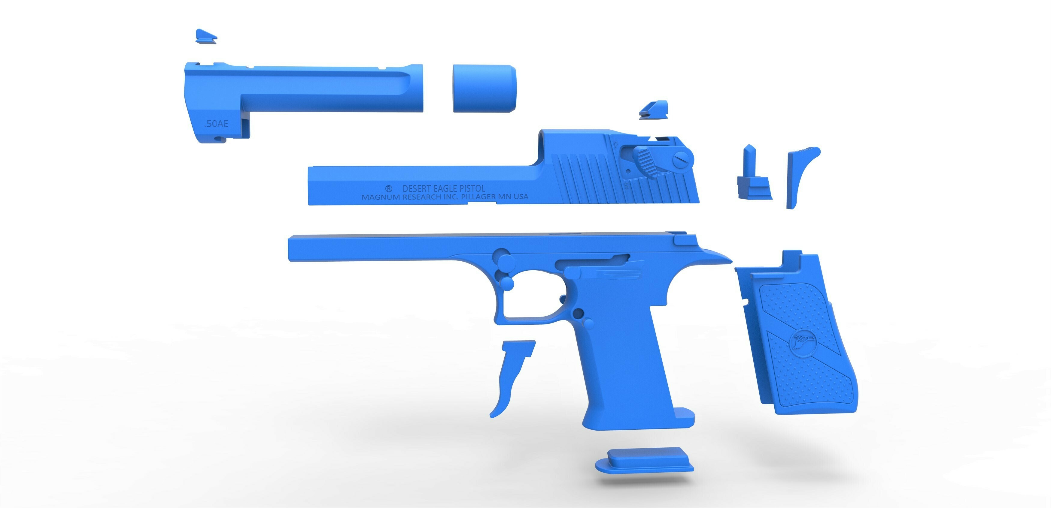3D-Datei Pistole Desert Eagle .50 AE Magnum・3D-Drucker-Vorlage zum herunterladen・Cults