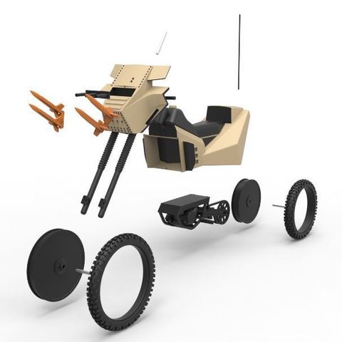 Download 3D printing models Diecast model Military bike from the movie ...