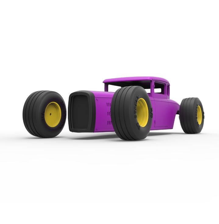 3D file Diecast shell and wheels for Hot rod Scale 1 to 24・3D printing ...