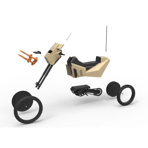 Download 3D printing models Diecast model Military bike from the movie ...