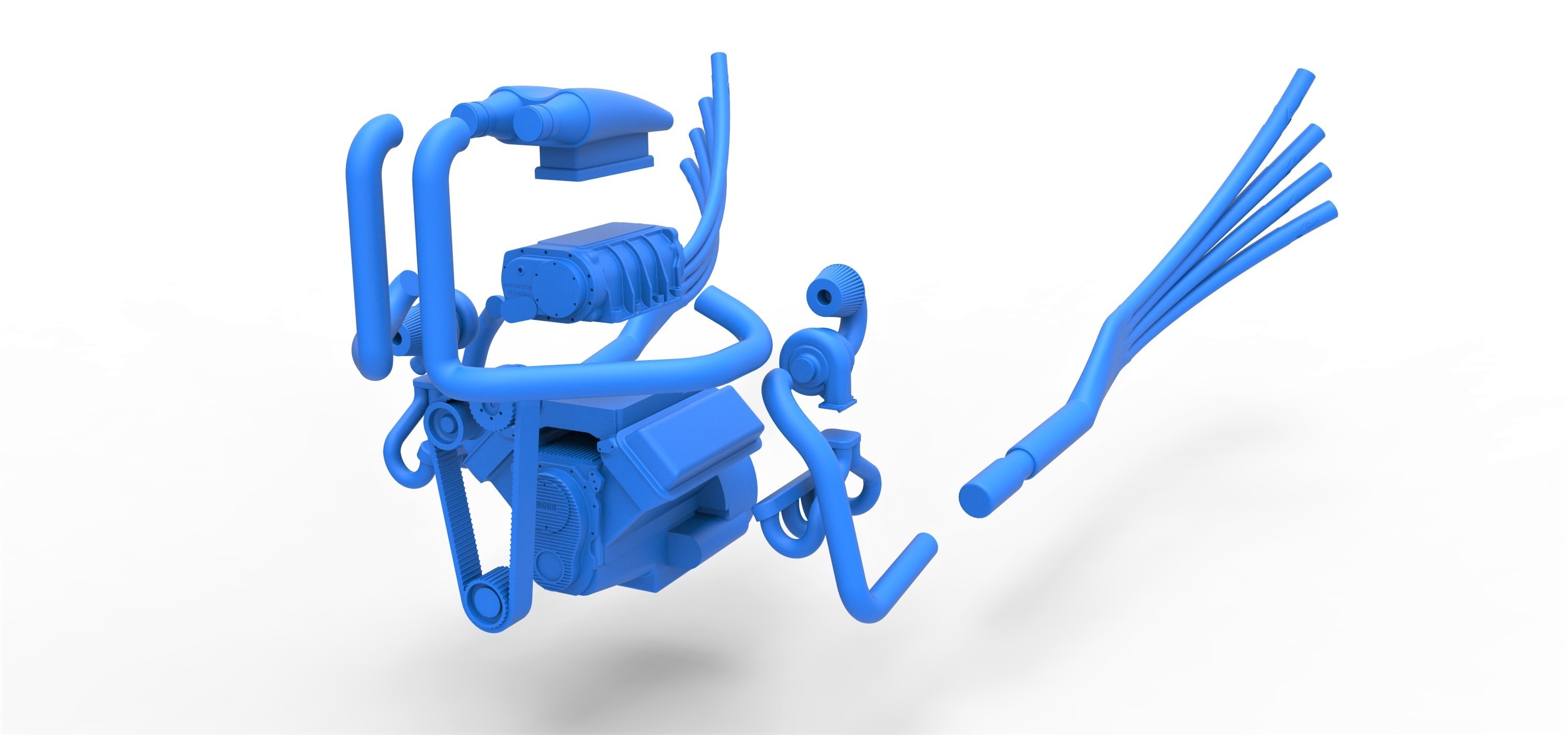 3D file Diecast Turbo Engine V8 from Nux car Scale 1 to 25 🚗・3D ...