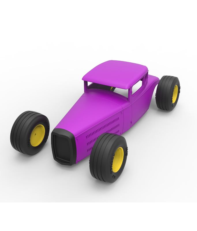 3D file Diecast shell and wheels for Hot rod Scale 1 to 24・3D printing ...
