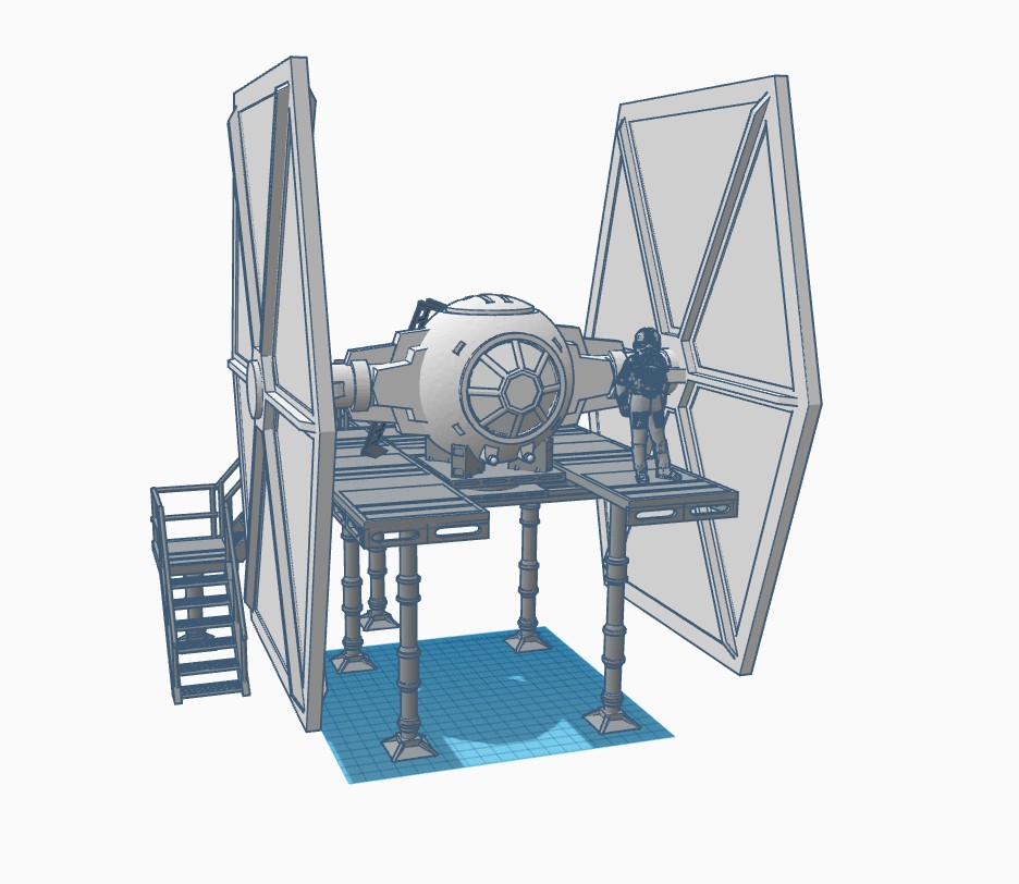 STL file Hasbro TVC Tie Fighter Gantry / Platform as seen in Star Wars ...