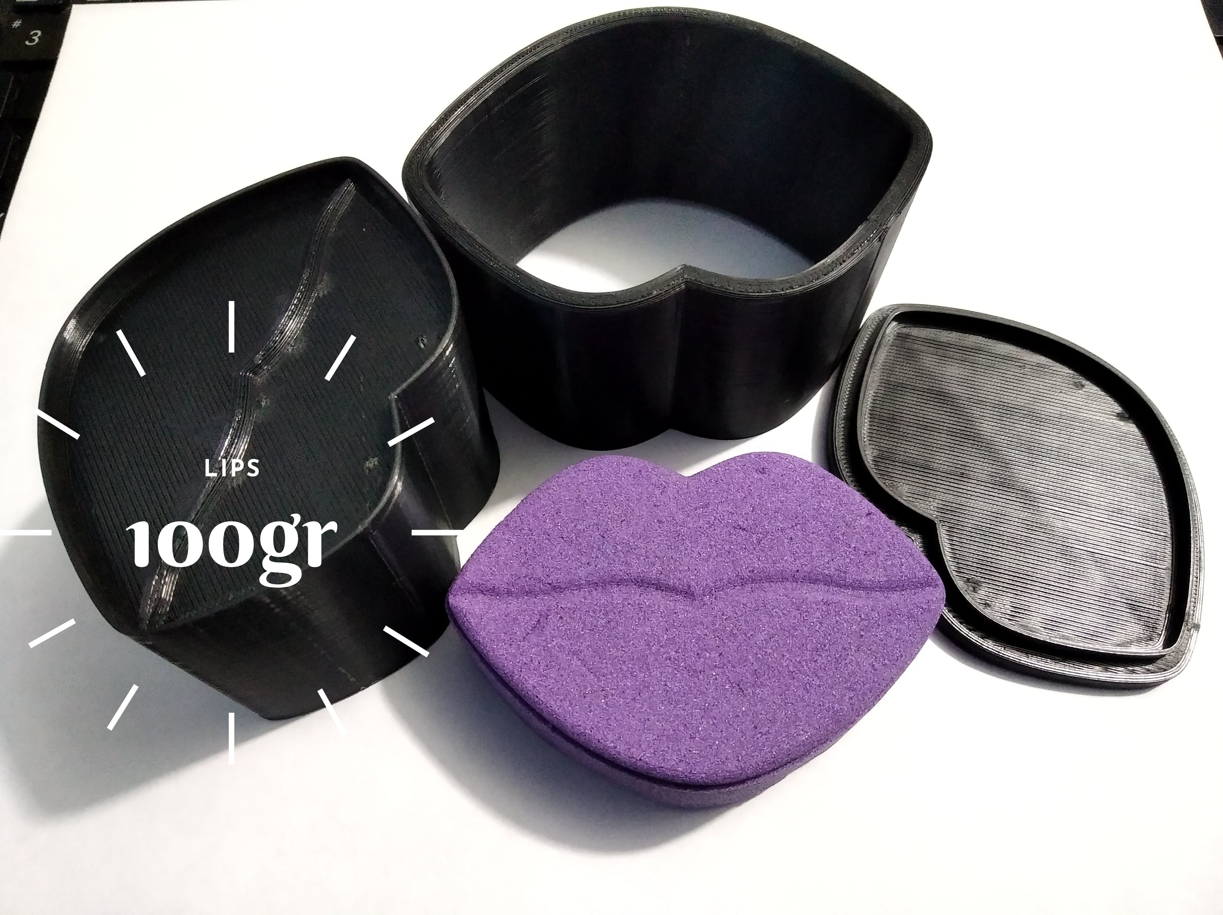 STL file LIPS - MOLD BATH BOMB, SOLID SHAMPOO - MOLD BATH BOMB, SOLID ...