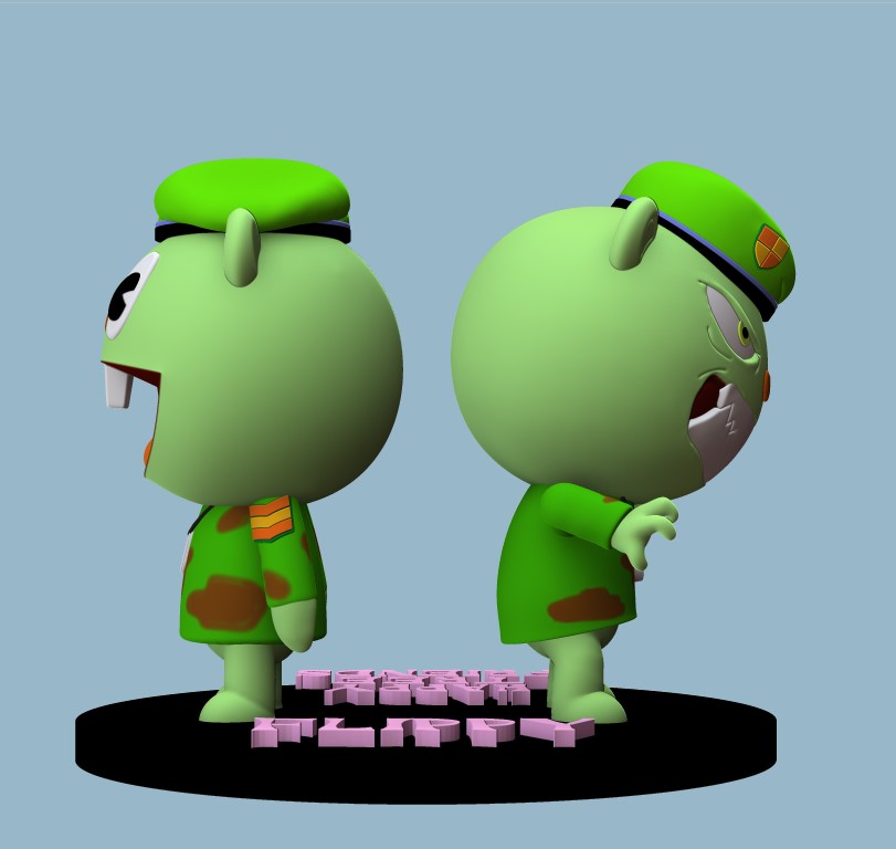 STL-Datei Flippy von Happy Tree Friends und FNF 🌳・3D-druckbares Modell ...