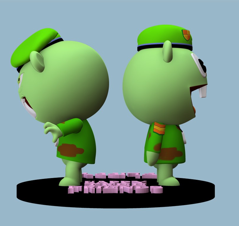 STL-Datei Flippy von Happy Tree Friends und FNF 🌳・3D-druckbares Modell ...