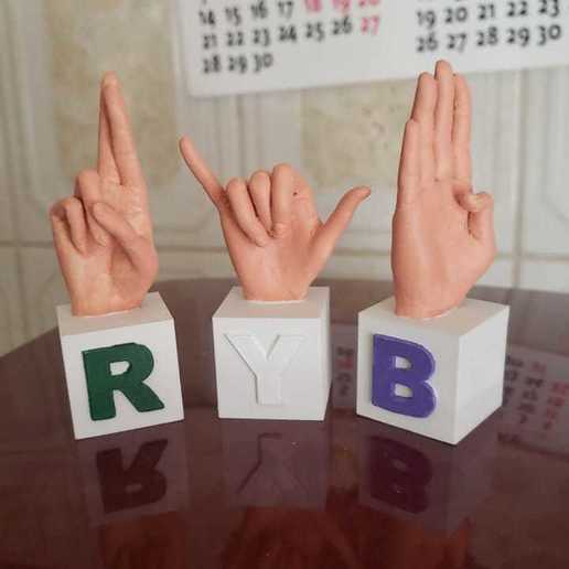 Download STL file Sign language Alphabet in 3d (SLA), stl separated by ...