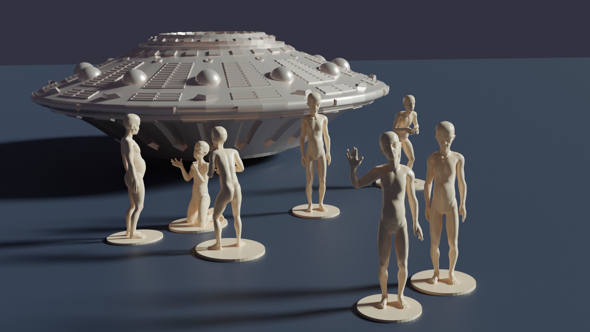 STL file Alien UFO Landing 👽・3D printer design to download・Cults