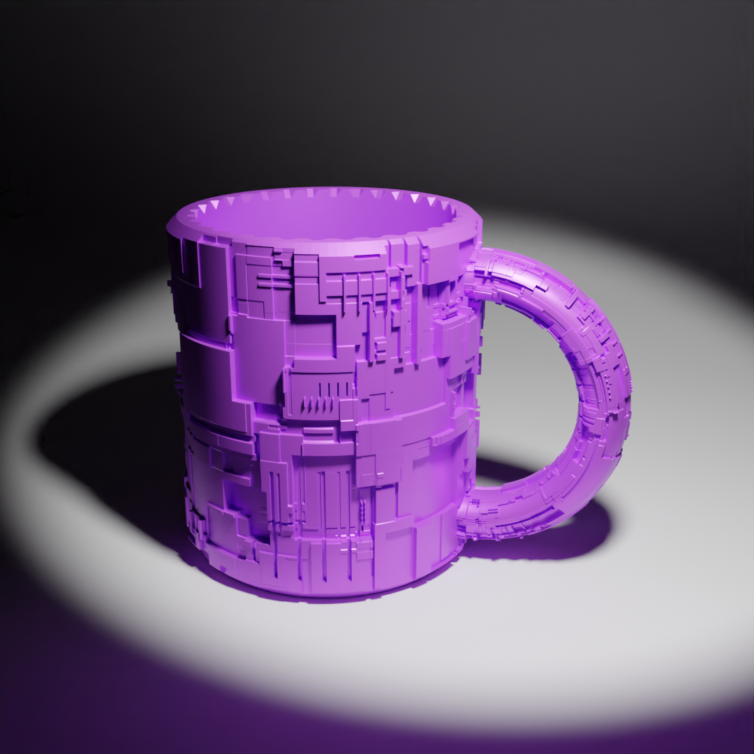 STL file Sci-Fy Cyber Mug ☕・3D printable model to download・Cults
