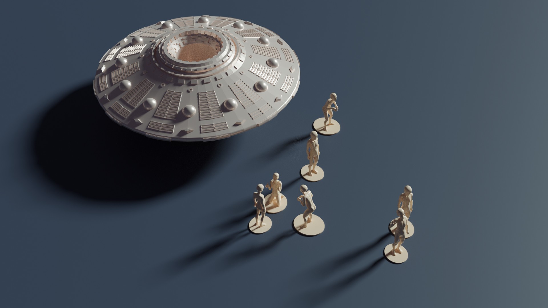 STL file Alien UFO Landing 👽・3D printer design to download・Cults