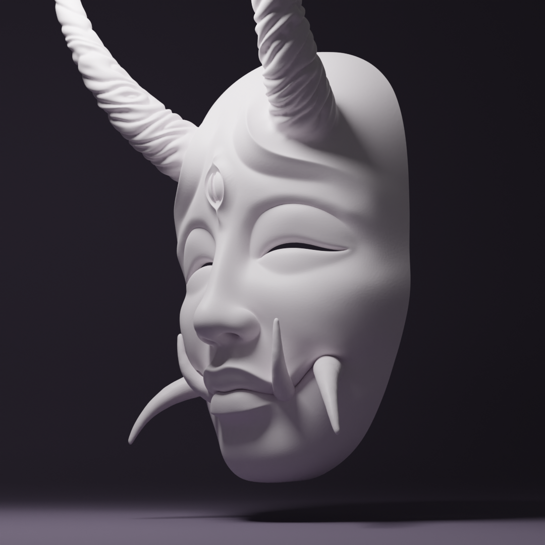 STL file Japan Oni Girl Mask・3D printable model to download・Cults