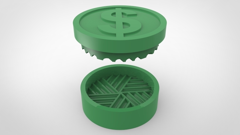STL file GRINDER WEED - DIY - DOLLAR・3D print design to download・Cults