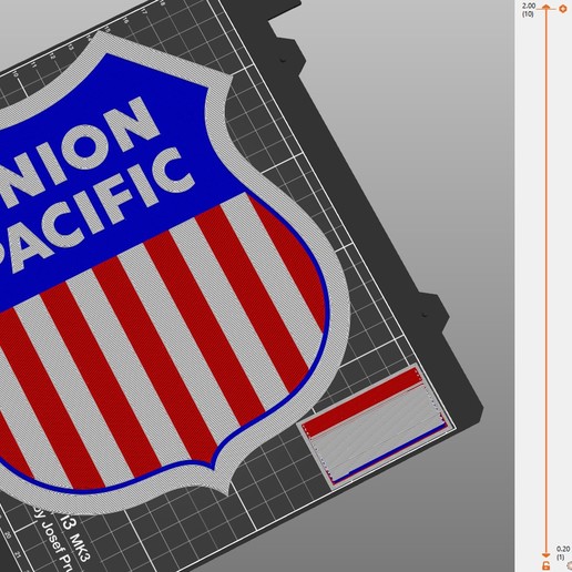 Download free GCODE file UNION PACIFIC RAILWAY LOGO • 3D printer design ...