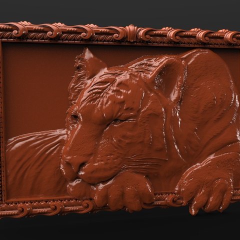 Download free STL file tiger frame • Template to 3D print ・ Cults