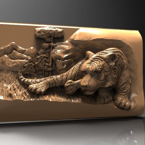 Download free STL file sleeping tiger cnc router • 3D printer template ...