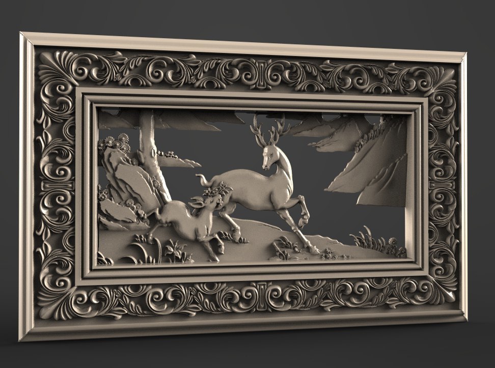 Free STL file Deer and bnaby in the forrest jumping cnc art router・3D ...