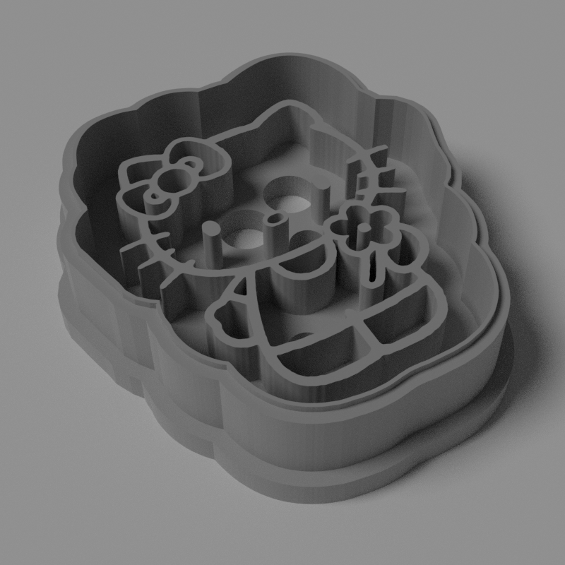 Archivo STL Cortador Hello Kitty Cookie Cutter 👋・Objeto de impresión 3D ...