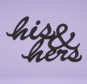 Файл STL wall decor his & hers letters・Шаблон для 3D-печати для ...