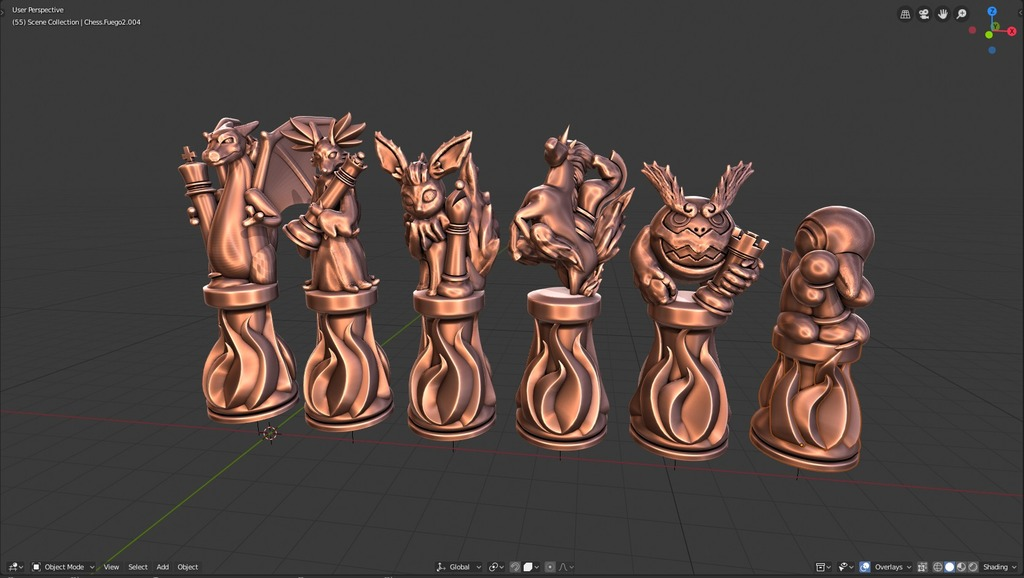 Бесплатный 3D файл Покемон огненного типа CHess Pack ♟️・Шаблон для 3D-печати для загрузки・Cults