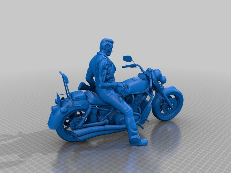 Free STL file Terminator on Bike 🎬・3D printable model to download・Cults