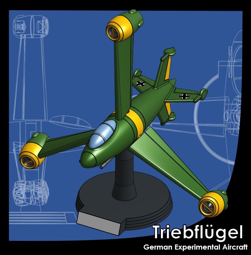 STL file Focke-Wulf Triebflügel - WW2 German Aircraft Concept 1:32・3D ...