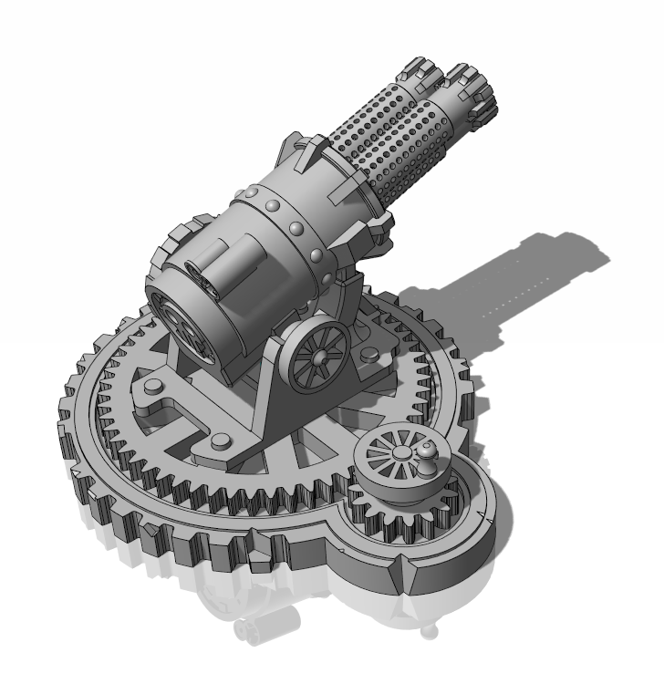 STL file Articulated cannon steampunk 2022 🔫・3D printing model to ...