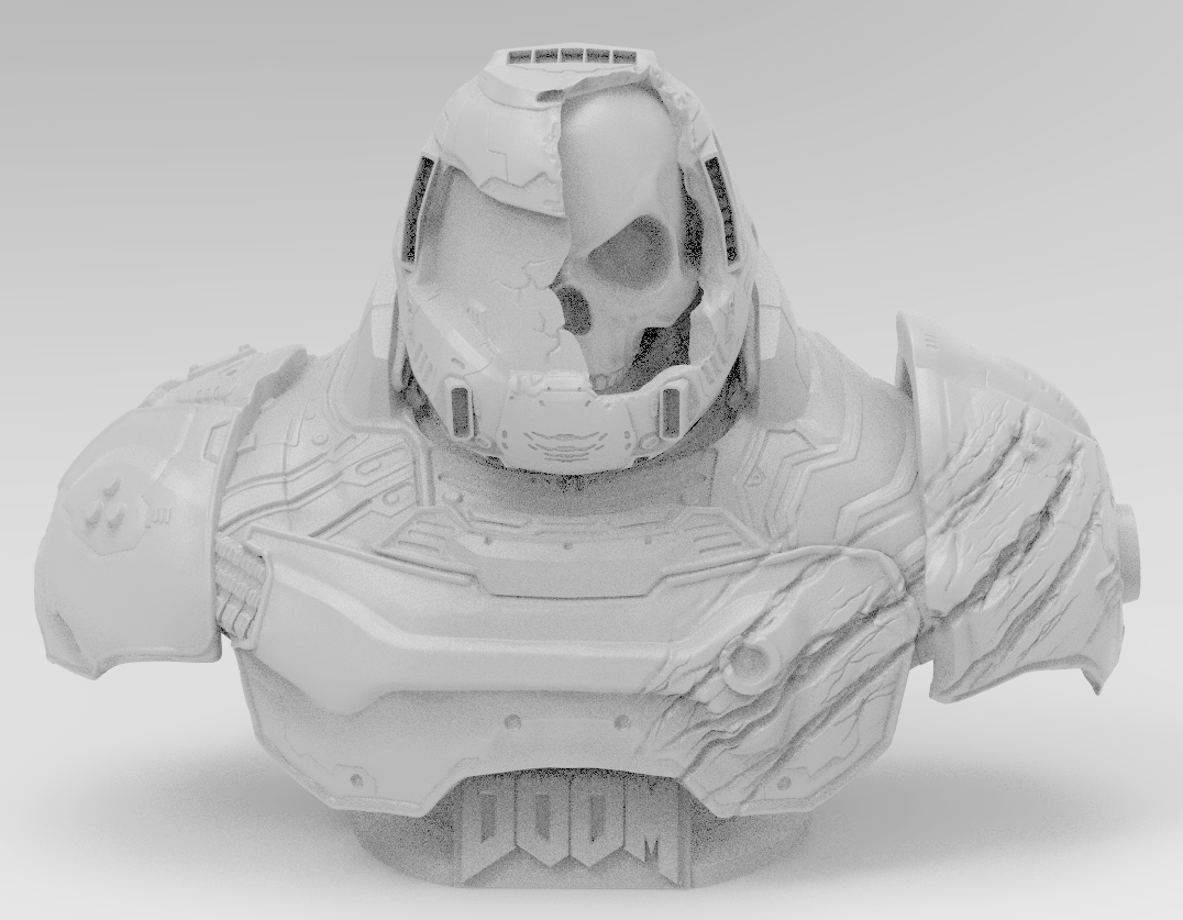 STL file DOOM SLAYER skull 💀・Template to download and 3D print・Cults